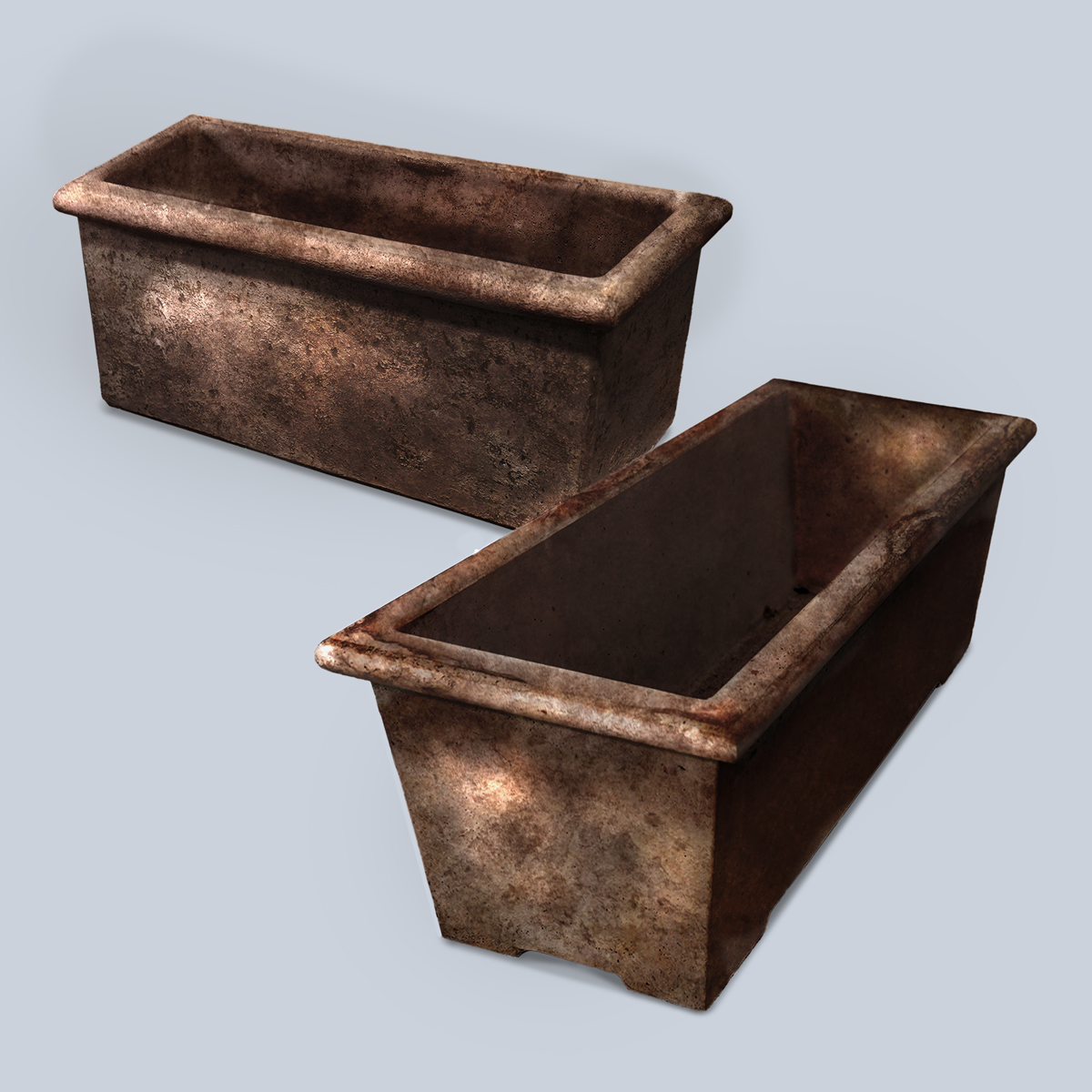Rectangular Roll Lip Planters - Statuecraft